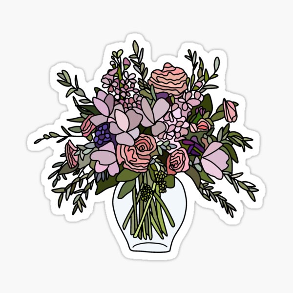 "Colorful Flower Bouquet" Sticker by jadydesigns | Redbubble