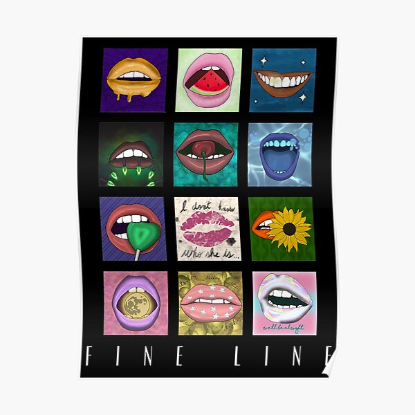 "Fine Line Album Poster Lip Aesthetic (Black)" Poster for Sale by ...