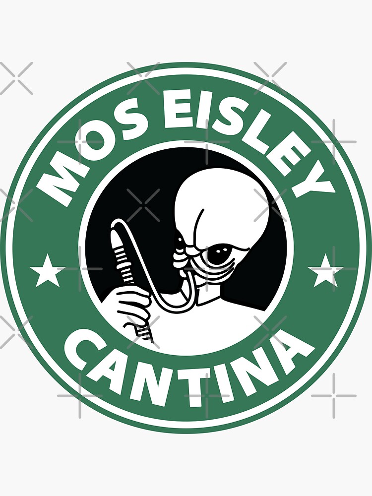 "Mos Eisley Cantina Starbucks Mashup" Sticker for Sale by OldDannyBrown ...