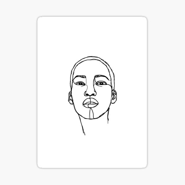 "Woman's face one line illustration - Addie" Sticker for Sale by ...