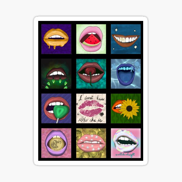 "Fine Line Album Lip Aesthetic (Black)" Sticker by Allieonyt | Redbubble