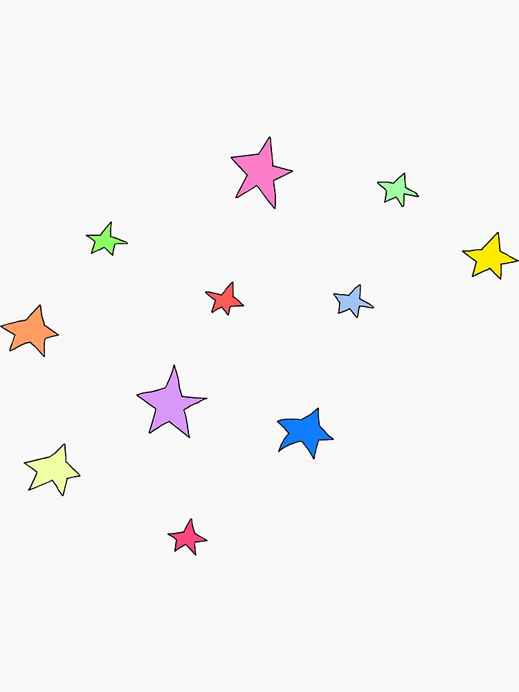 "Star aesthetic stickers multi-coloured" Sticker by leyahewitt | Redbubble