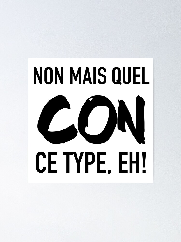 "Non mais quel con, ce type, eh!" Poster by nathalieaynie | Redbubble
