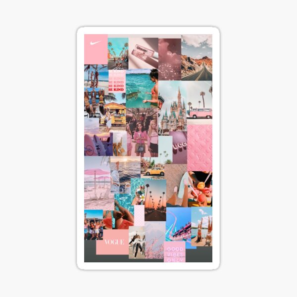 "Pink aesthetic collage" Sticker by Sarahsticks | Redbubble