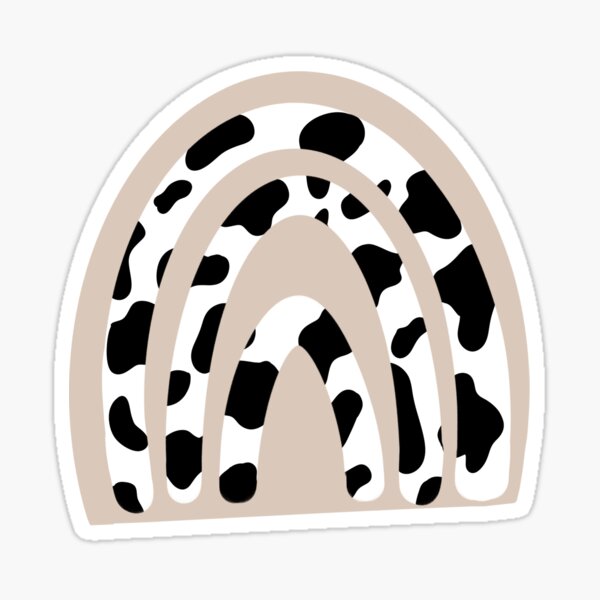 "Cow print rainbow W background" Sticker for Sale by janella-lopez ...