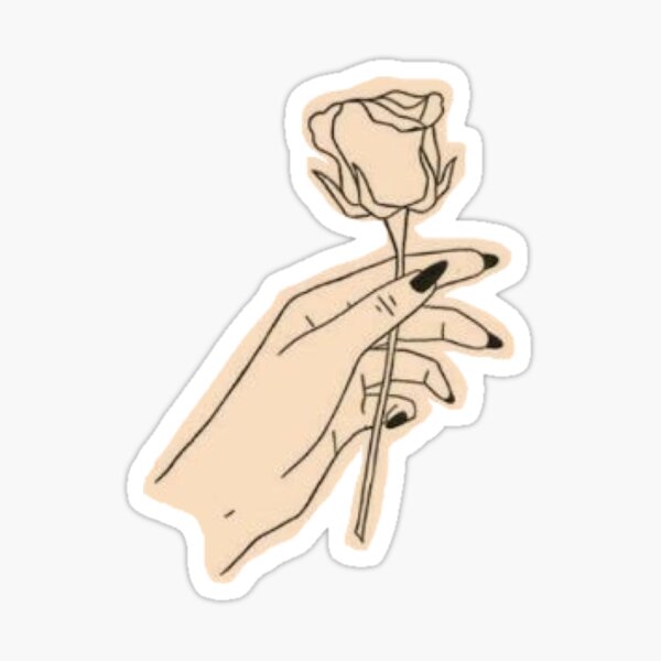"Hand holding rose" Sticker by lyssa-nissa | Redbubble