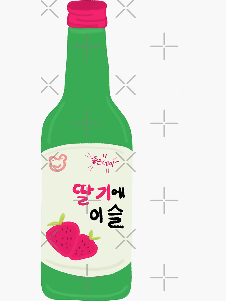 "Cute Little Strawberry Flavour Korean Soju Bottle!" Sticker for Sale ...