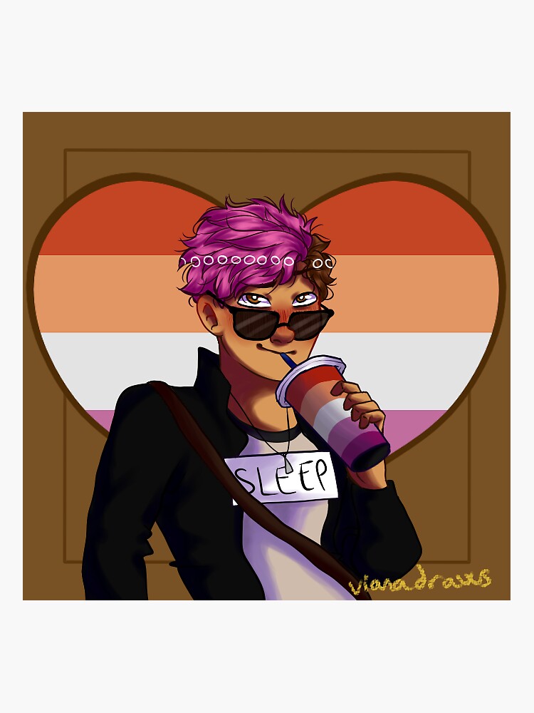"Remy Sleep Lesbian Pride" Sticker for Sale by VianaDraws | Redbubble