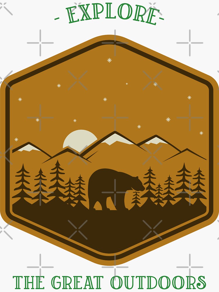 "Explore The Great Outdoors" Sticker for Sale by WildernessGear | Redbubble