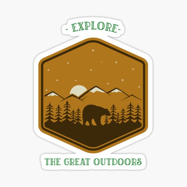 "Explore The Great Outdoors" Sticker for Sale by WildernessGear | Redbubble