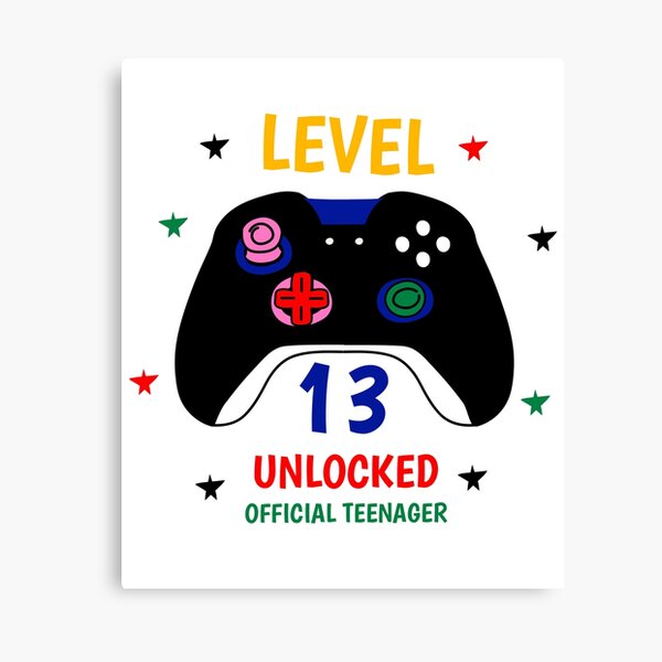Level 13 Unlocked Awesome 2007 Video Game 13th Birthday Canvas Prints ...