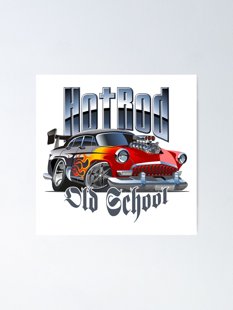 "cartoon hot rod" Poster by Mechanick | Redbubble