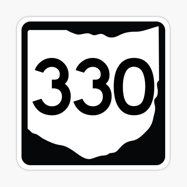 "Ohio State Route 330 (Area Code 330)" Sticker for Sale by SRnAC ...