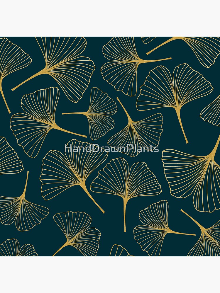"Gold foil ginkgo leaf" Sticker for Sale by HandDrawnPlants | Redbubble