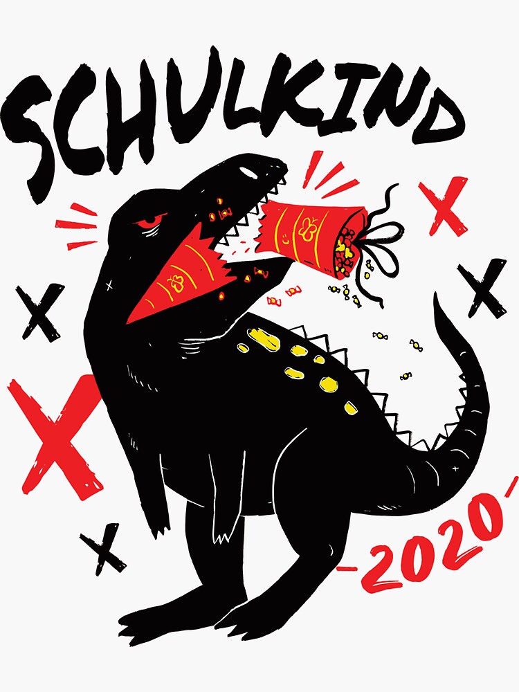 "school t-rex german " Sticker for Sale by pirminio | Redbubble