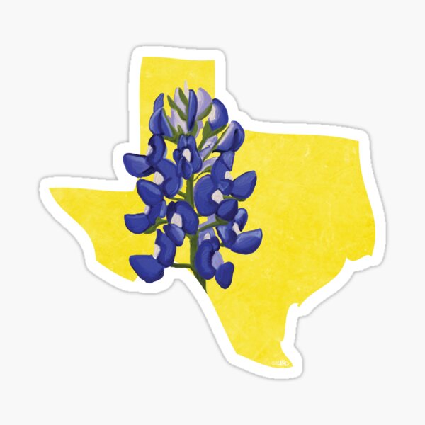 "Texas Bluebonnet" Sticker for Sale by Lavenderbuttons | Redbubble