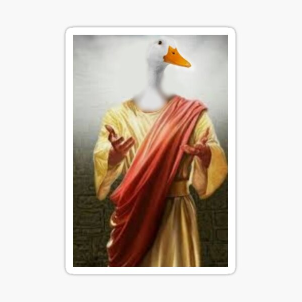 "DUCK JESUS DUCK JESUS DUCK JESUS" Sticker for Sale by Atlazzz | Redbubble