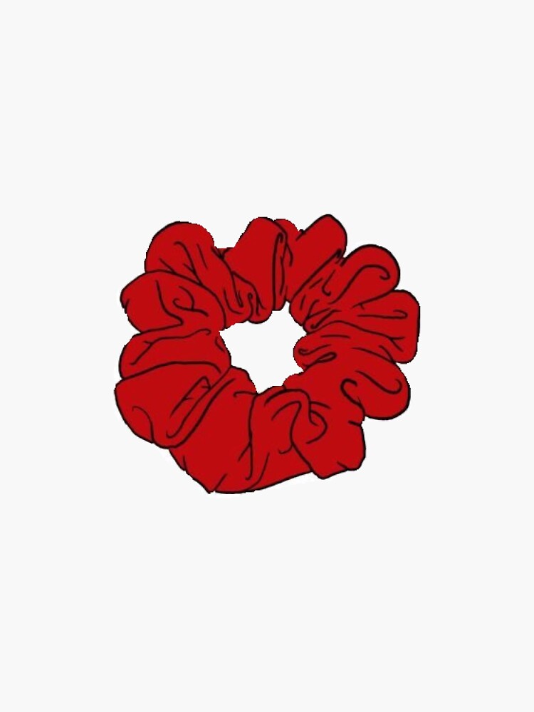 "Red Scrunchie" Sticker by maddierosen07 | Redbubble