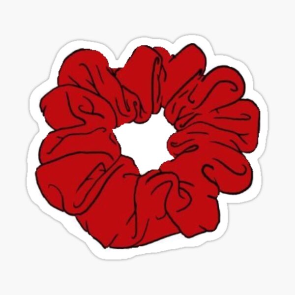"Red Scrunchie" Sticker by maddierosen07 | Redbubble