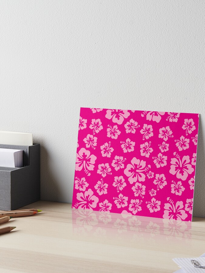 "Tropical Hot Pink Hibiscus Flower Floral Pattern Hawaiian Print" Art ...