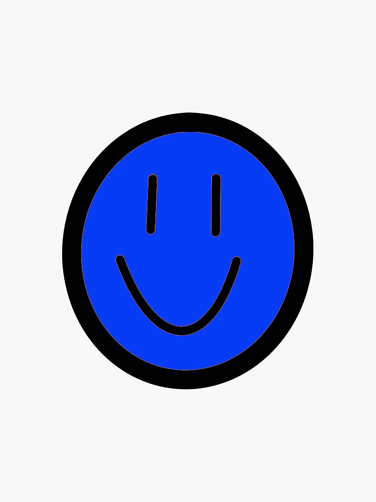 "blue smiley face sticker" Sticker by emilydentel | Redbubble
