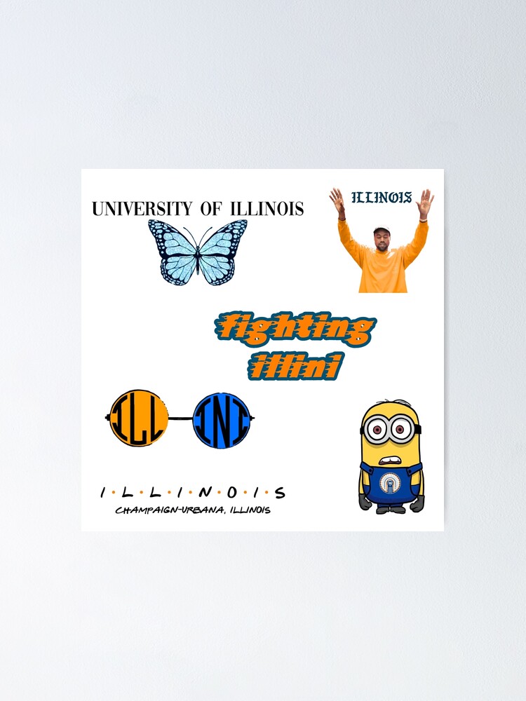 "UIUC MINI STICKER PACK" Poster for Sale by abbymoriartyy | Redbubble