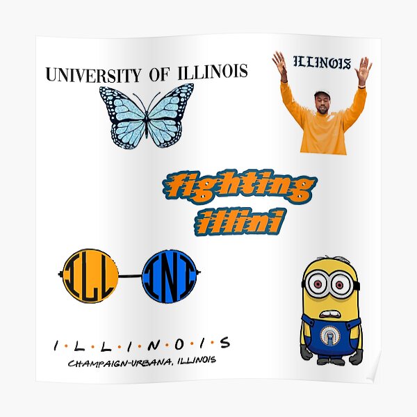 "UIUC MINI STICKER PACK" Poster for Sale by abbymoriartyy | Redbubble