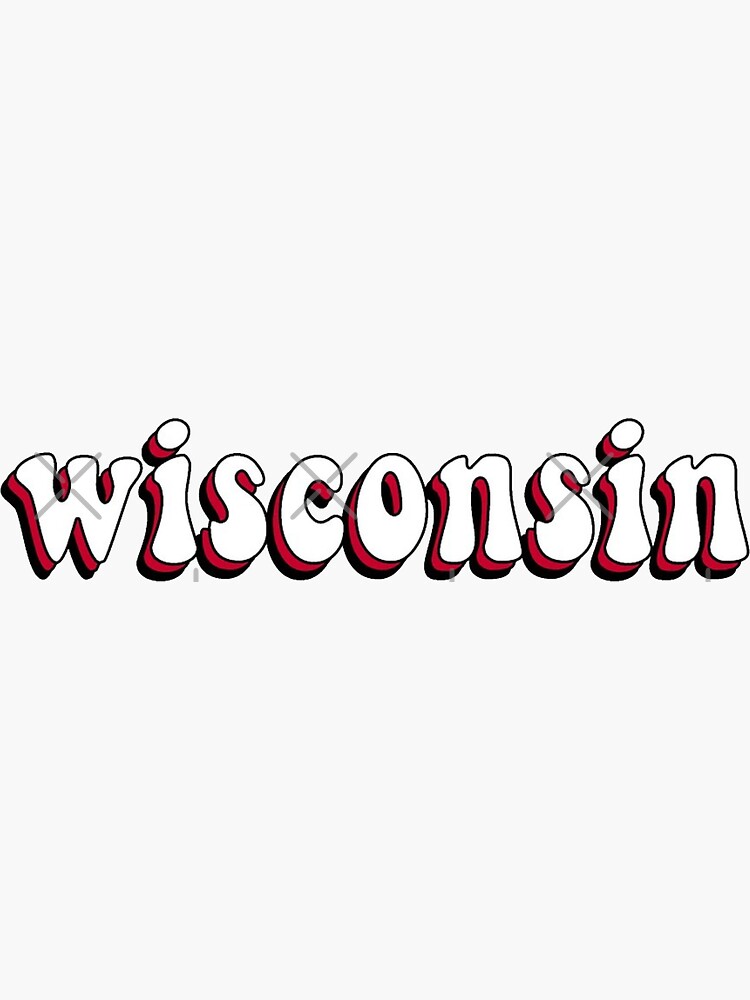 "University of Wisconsin text" Sticker for Sale by hgraziano | Redbubble
