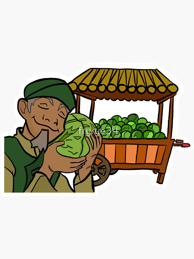"Cabbage Man" Sticker by fryrye34 | Redbubble