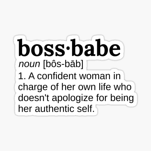 "Boss Babe Definition - Girl Boss Intersectional Feminism" Sticker for ...