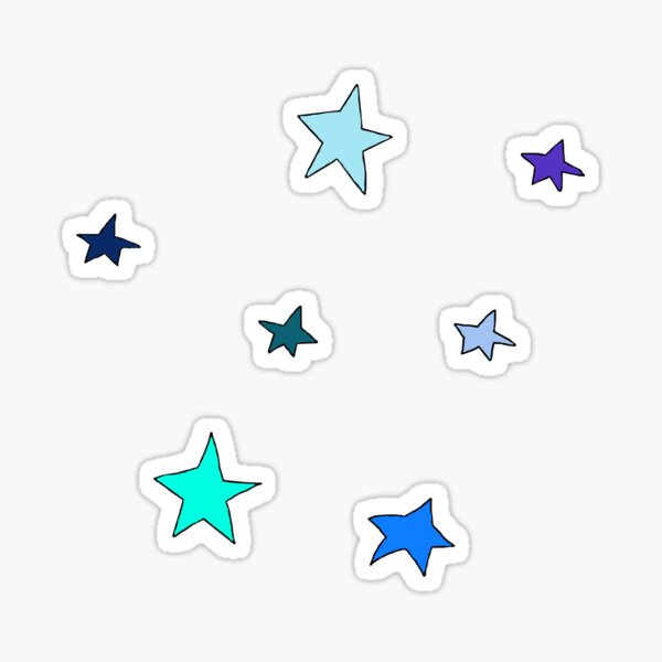 "Star aesthetic stickers. Sticker pack blue." Sticker for Sale by ...