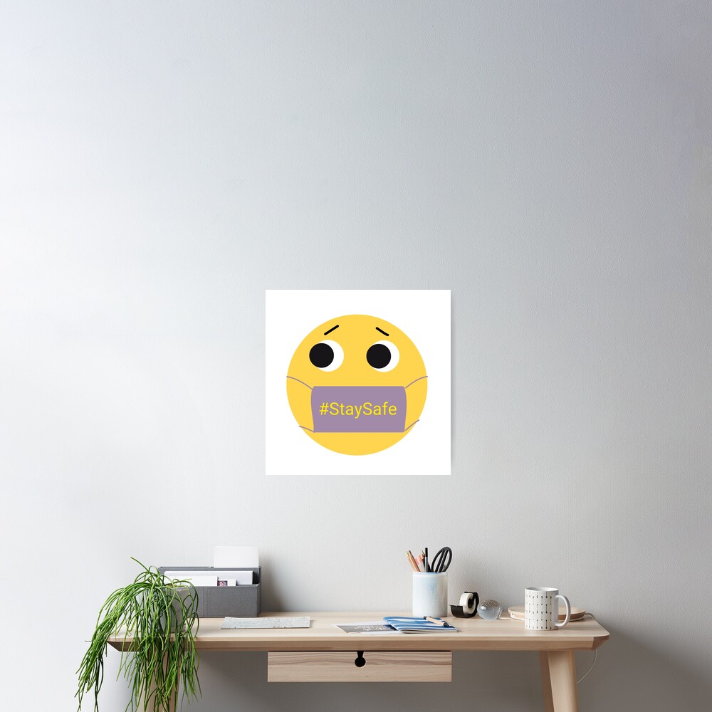 "Stay safe emoji" Poster for Sale by Antiope33 | Redbubble