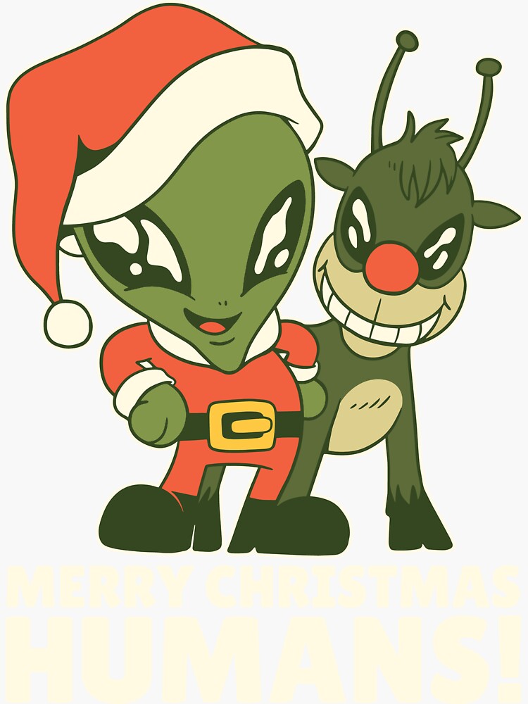 "Alien Santa Claus Xmas Design" Sticker for Sale by DavinciStore21 ...