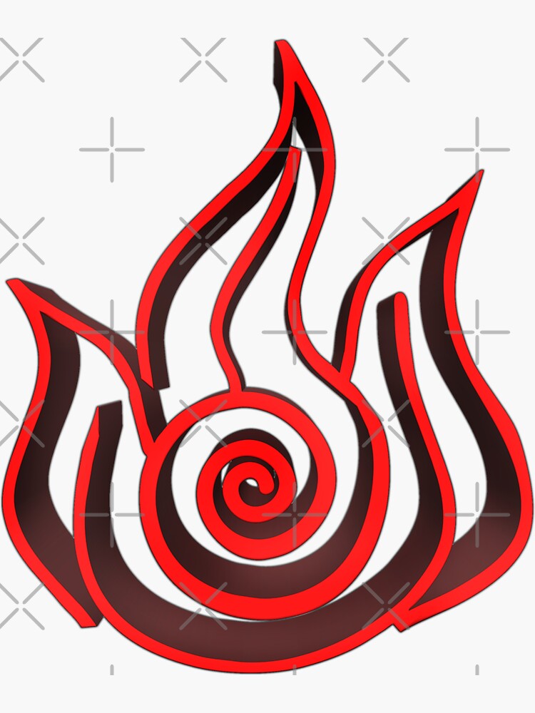 "Avatar the Last Airbender 3D Fire Element" Sticker for Sale by ...