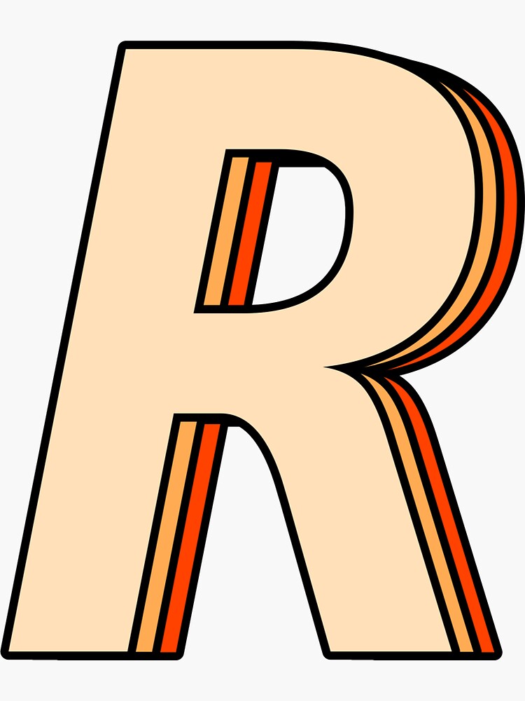 "orange R" Sticker for Sale by Amanda Kirkpatrick | Redbubble