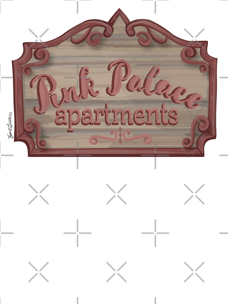 "Pink Palace Apartments Wooden Sign" Kids T-Shirt for Sale by ...