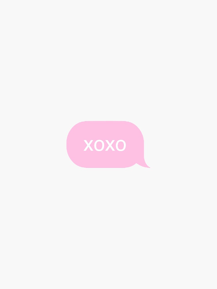 "xoxo text message pastel pink " Sticker by mcburgerqueen | Redbubble