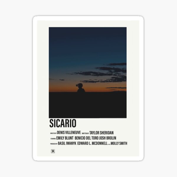 "sicario movie poster" Sticker for Sale by ordinarythings | Redbubble