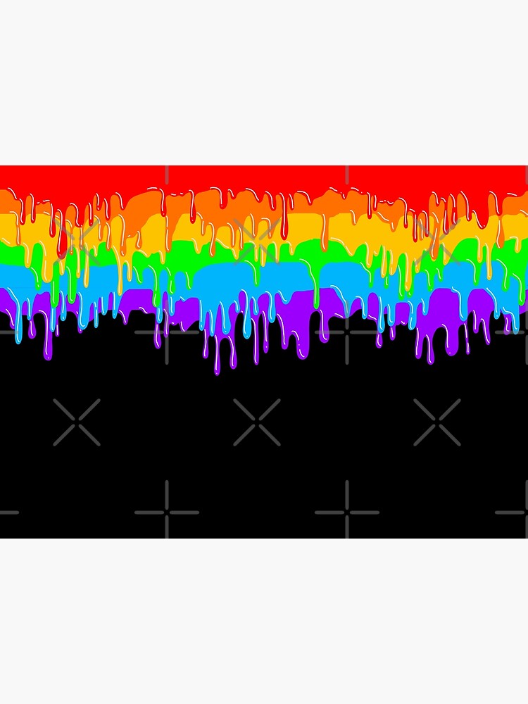 " Rainbow paint drip bright colours on black" Metal Print by Pickle ...