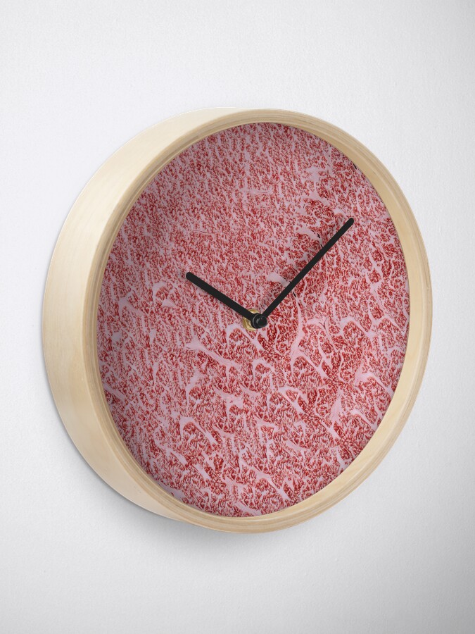 "Wagyu A5 Kobe Ribeye Beef Meat Steak Texture" Clock by estellef ...