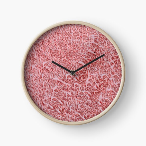 "Wagyu A5 Kobe Ribeye Beef Meat Steak Texture" Clock by estellef ...