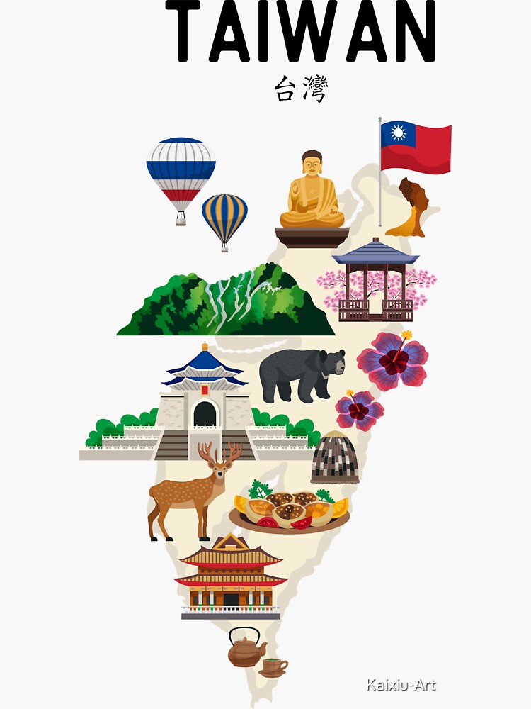 "Taiwan" Sticker for Sale by Kaixiu-Art | Redbubble
