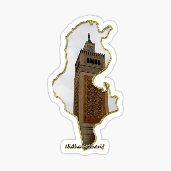 "Zitouna mosque in Tunisian Map" Sticker for Sale by nidhal | Redbubble