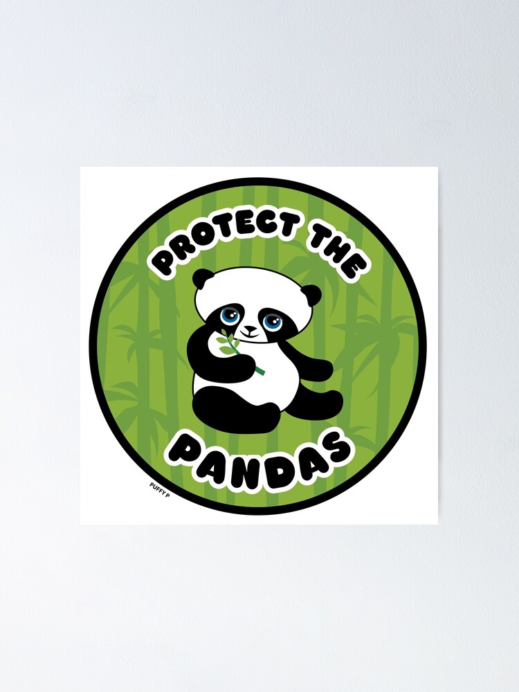 Póster «Panda lindo: protege a las especies en peligro de extinción de ...