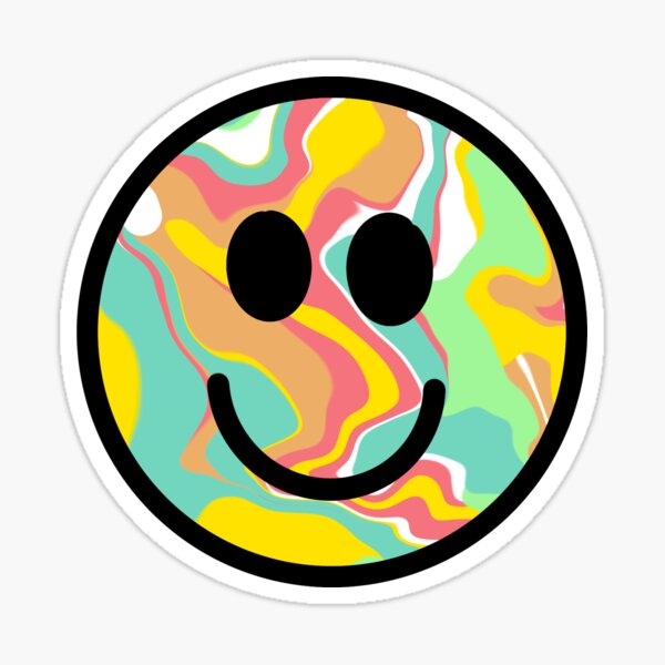 "MARBLE SMILEY FACE" Sticker for Sale by AbbyI10 | Redbubble