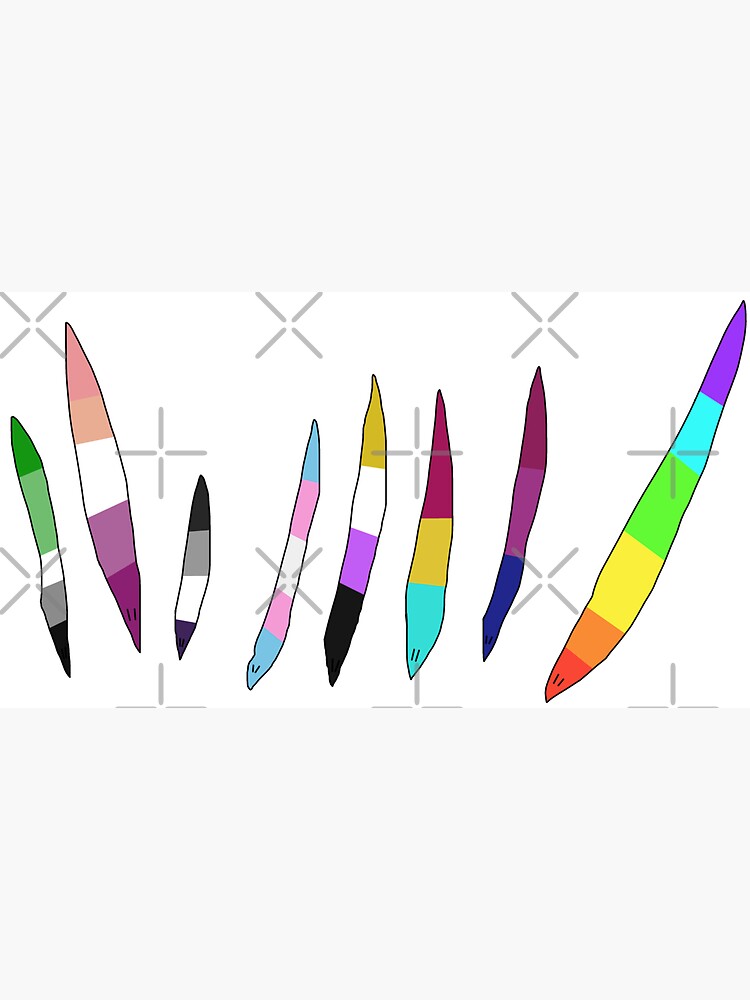 "pride flag worm on a string!!" Sticker by InaneCat | Redbubble