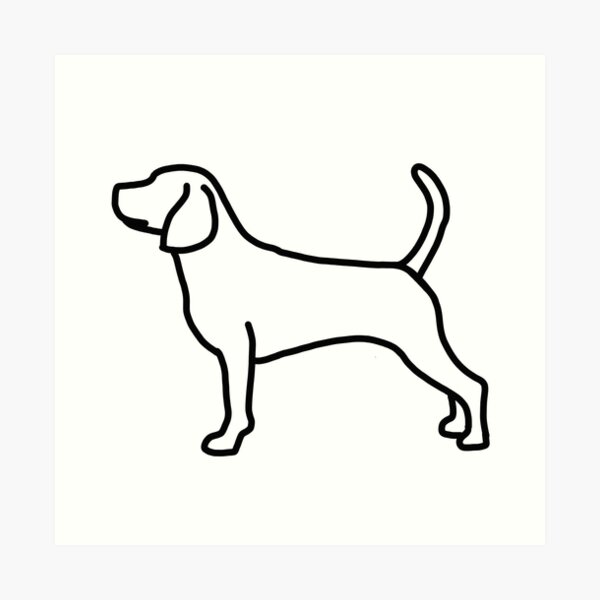"Beagle Outline" Art Print for Sale by doodledogz | Redbubble