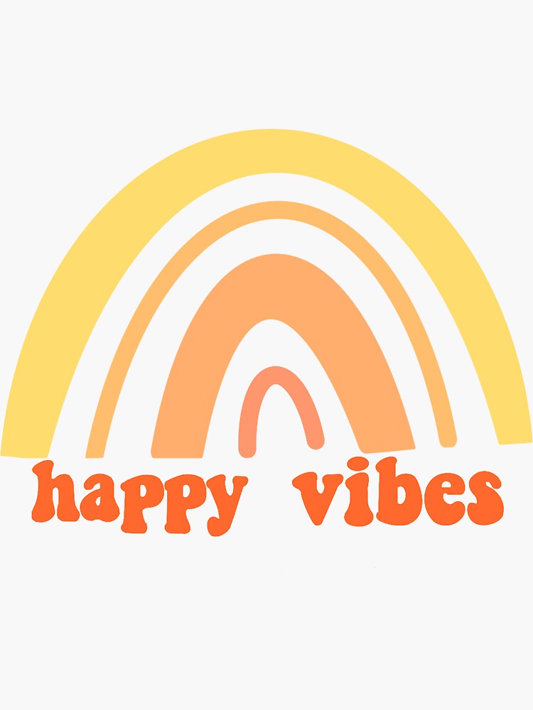 "happy vibes" Sticker for Sale by DGMstickers | Redbubble
