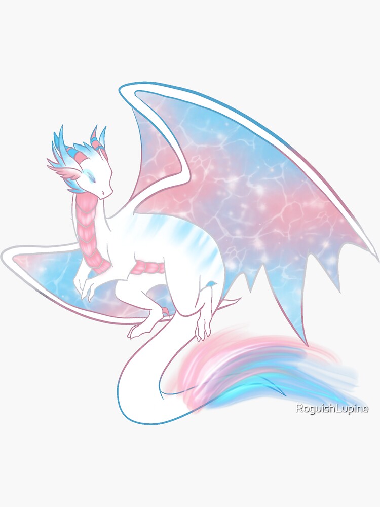 "Transgender Pride Dragon" Sticker for Sale by RoguishLupine | Redbubble
