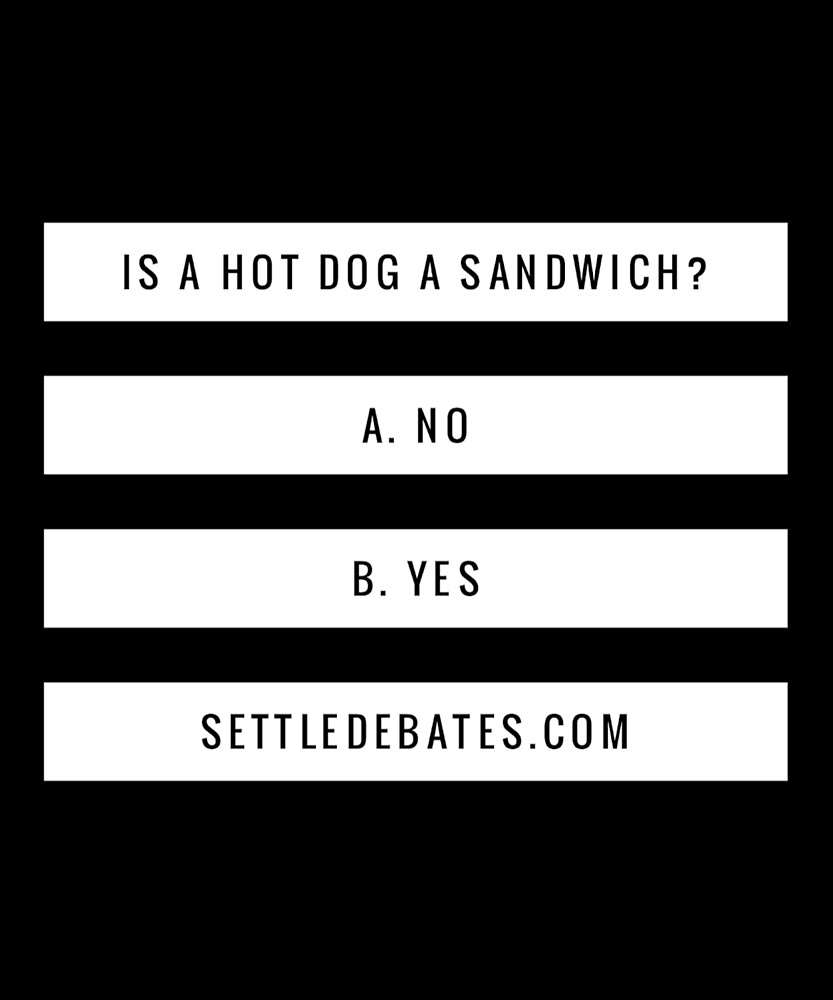 "Is a Hot Dog a Sandwich?" by SettleDebates | Redbubble